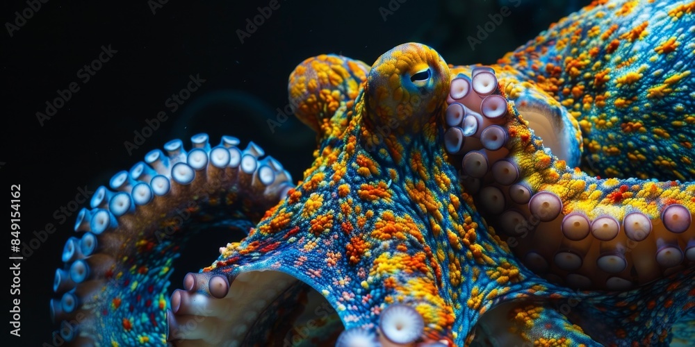 Giant octopus embraces the earth in a symphony of colors, pollution ...