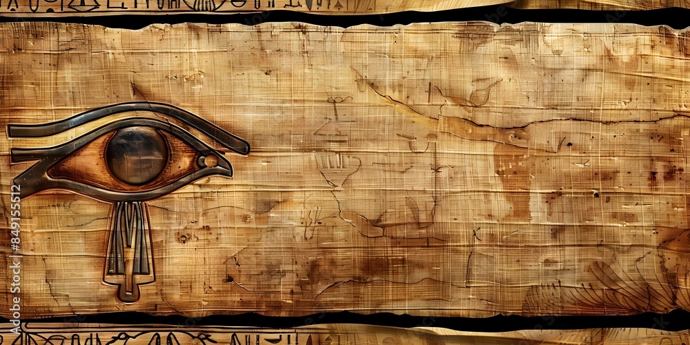 Vintage Egyptian papyrus background with hieroglyphs engraved on paper ...