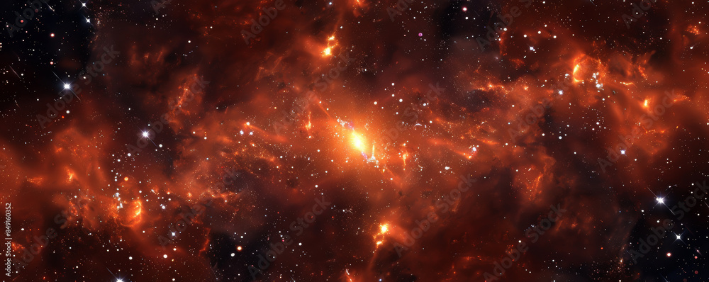 Dark space background with black voids, dense star clusters, and ...