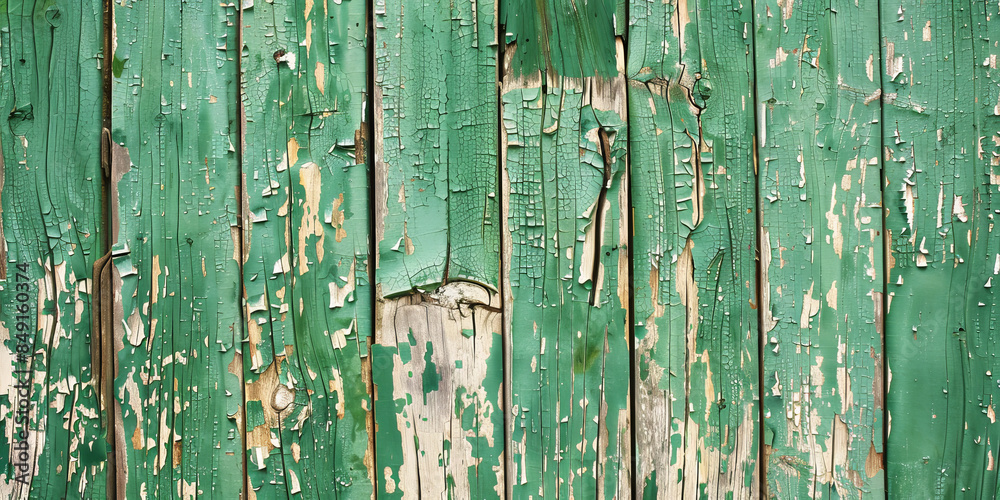 Distressed green wood background with peeling paint and rough texture ...