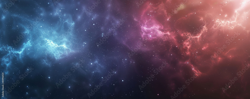 Ethereal space background with soft blue and pink nebulae, gentle light ...