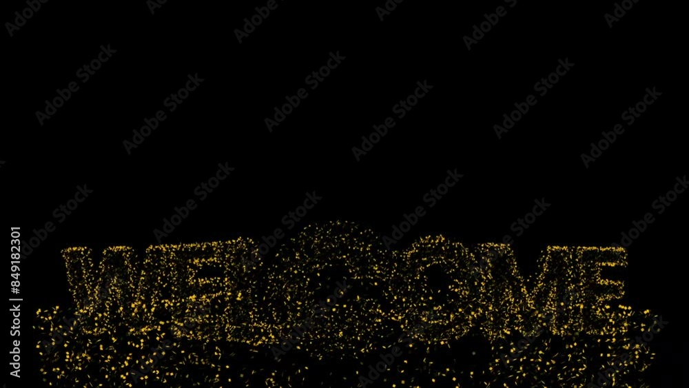 welcome animation sign in Golden color on transparent background ...