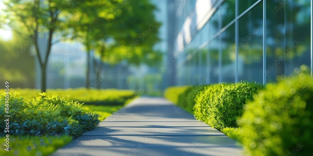 Eco-Friendly Office Park Refreshing blurred background image of an eco ...