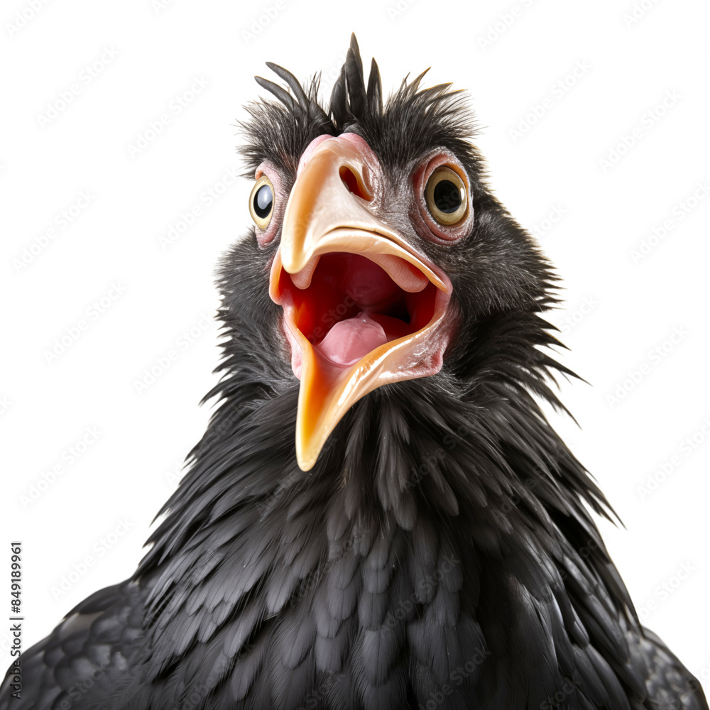 Cute Smile of Small Australorp Chicken isolated on a transparent ...