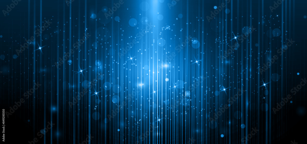 Abstract elegant blue glowing line with lighting effect sparkle on ...