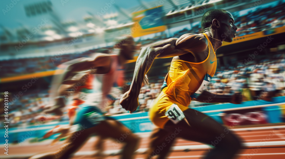 Sprinting Towards Victory. A dynamic photographic image capturing the ...