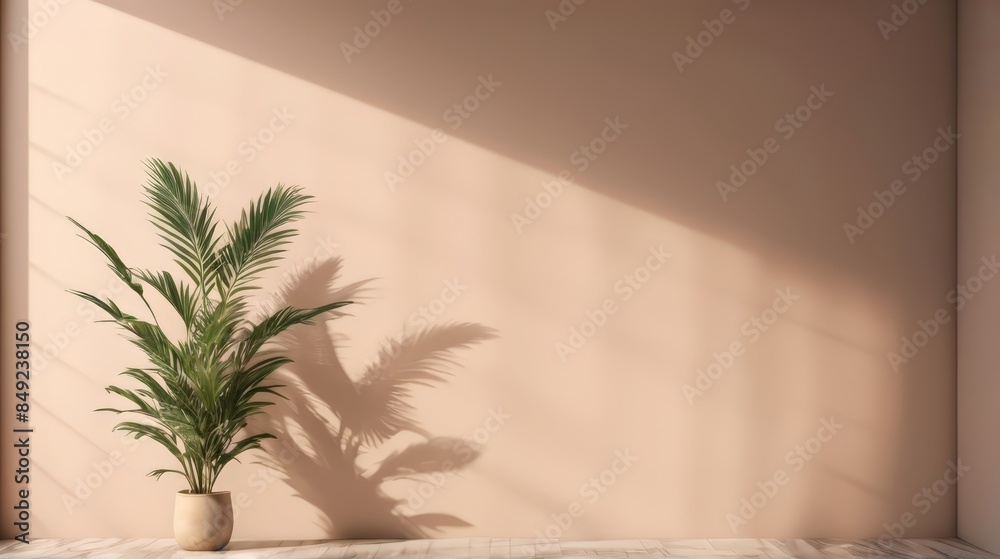 Organic drop shadow on a white wall, overlay effect for photo, mock-ups ...