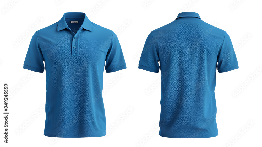 Front and Back Navy Blue Polo Shirt Mockup - Isolated on Transparent ...