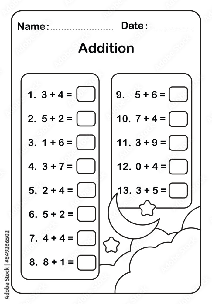 Addition worksheets for children, Educational children addition ...