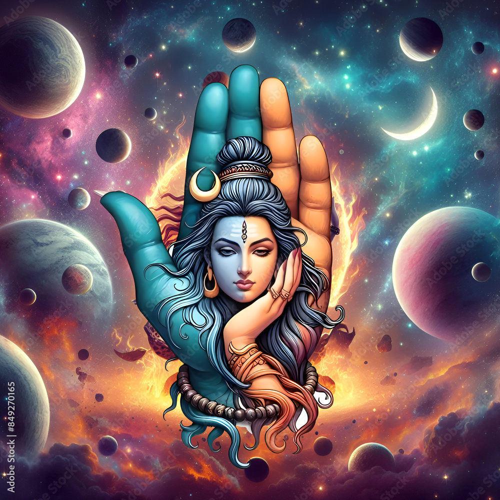 alien planet in spacealien planet in space shiva tattoo on handshiva ...