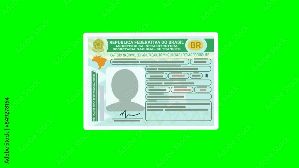 Animation of a hand presenting a Brazilian driver's license in the ...