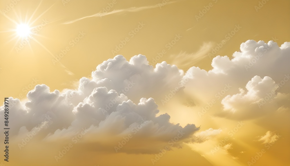 Dramatic golden sky with clouds and copy space background backdrop ...