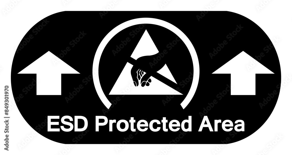 ESD Protective Area Symbol Sign, Vector Illustration, Isolated On White ...