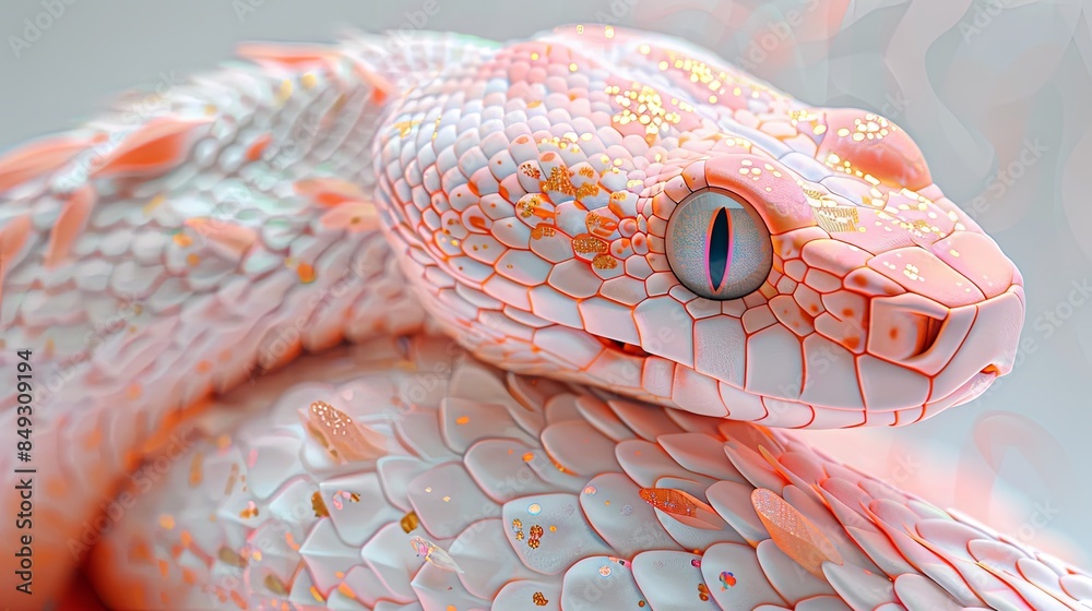 Cute Chinese featuring a highly detailed snake painted by, lovely shape ...