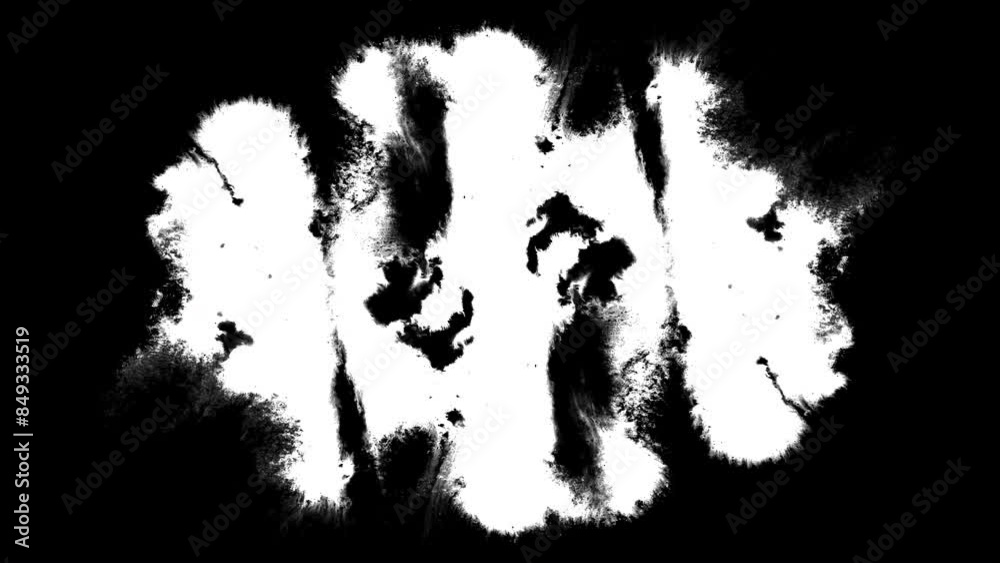 Black ink artistic flow splatter spots spills white paper beautiful ...