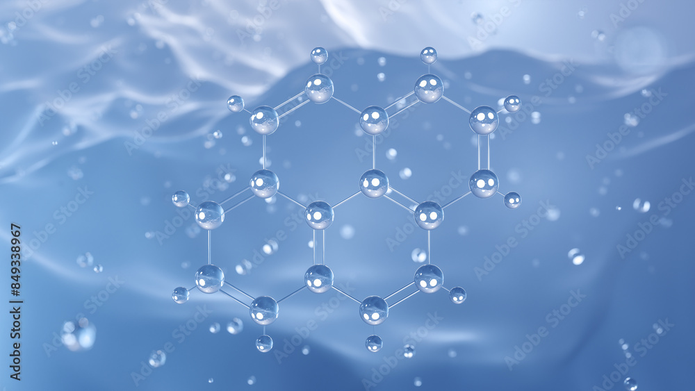 Pyrene Molecular Structure 3d Model Molecule Polycyclic Aromatic Hydrocarbon Structural