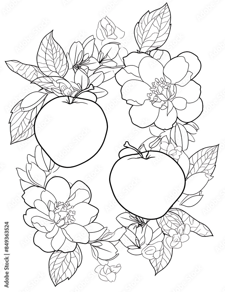 Fall Autumn Line Art Coloring Page. Cute Thanksgiving Design for Kids ...