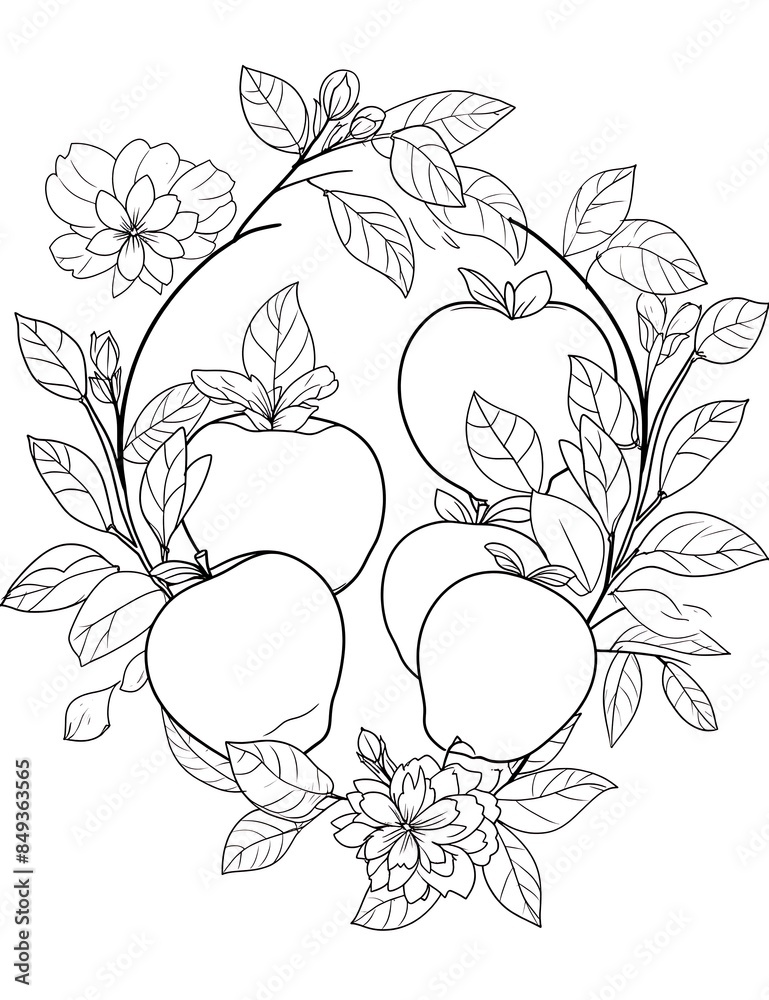 Fall Autumn Line Art Coloring Page. Cute Thanksgiving Design for Kids ...