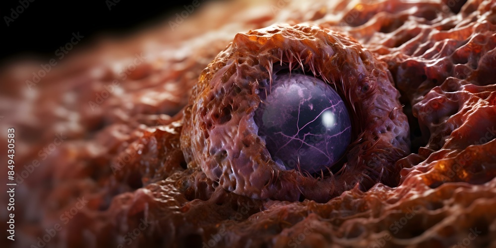 Detailed Skin Biopsy Pathology Image Showing Melanoma Basal Cell Carcinoma And Squamous Cell