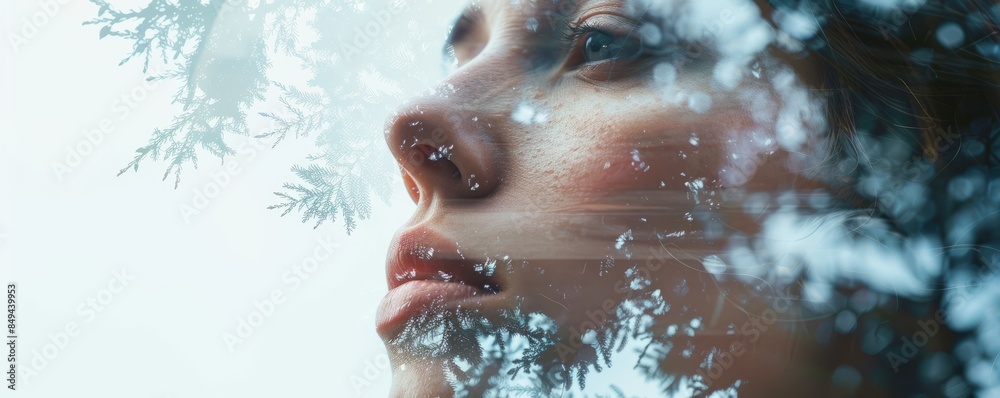 Double exposure portrait, combining two images for a layered and ...