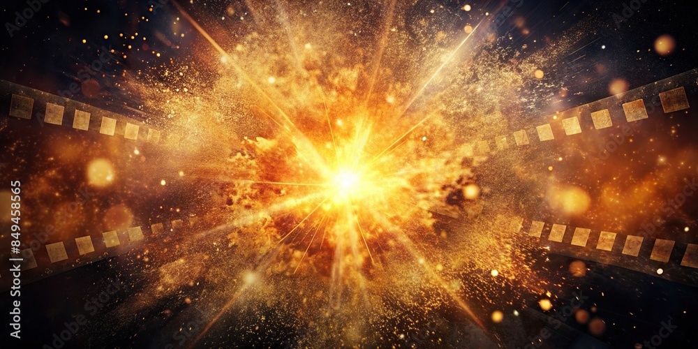 Abstract film texture background with grain dust and explosion, film ...