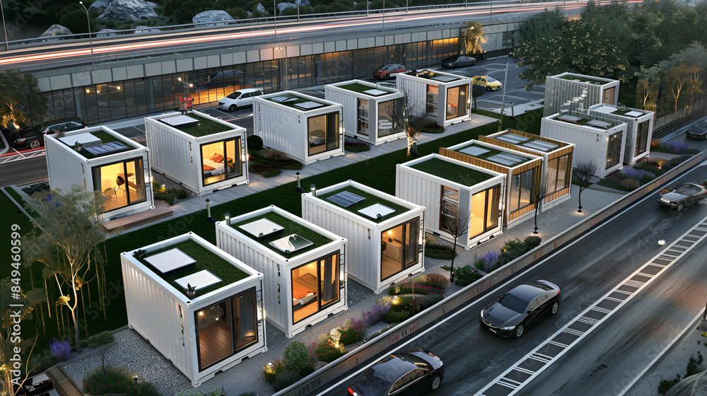 Modular roadside motel Design from 20 white shipping containers based ...