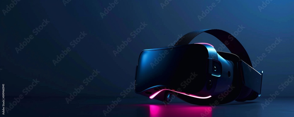 Virtual reality headset mockup for immersive gaming and 3D experiences ...