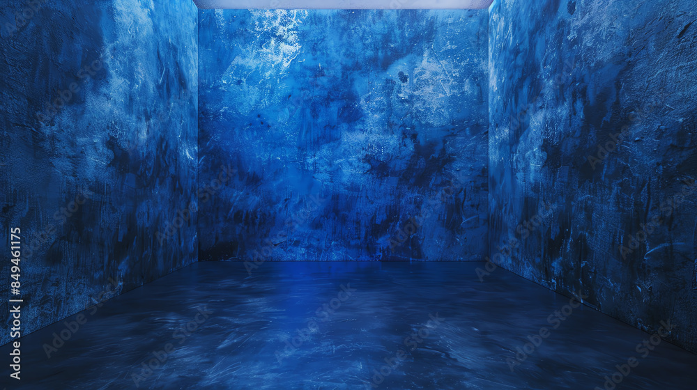 Deep Blue Tones Abstract studio room with deep blue tones and a ...