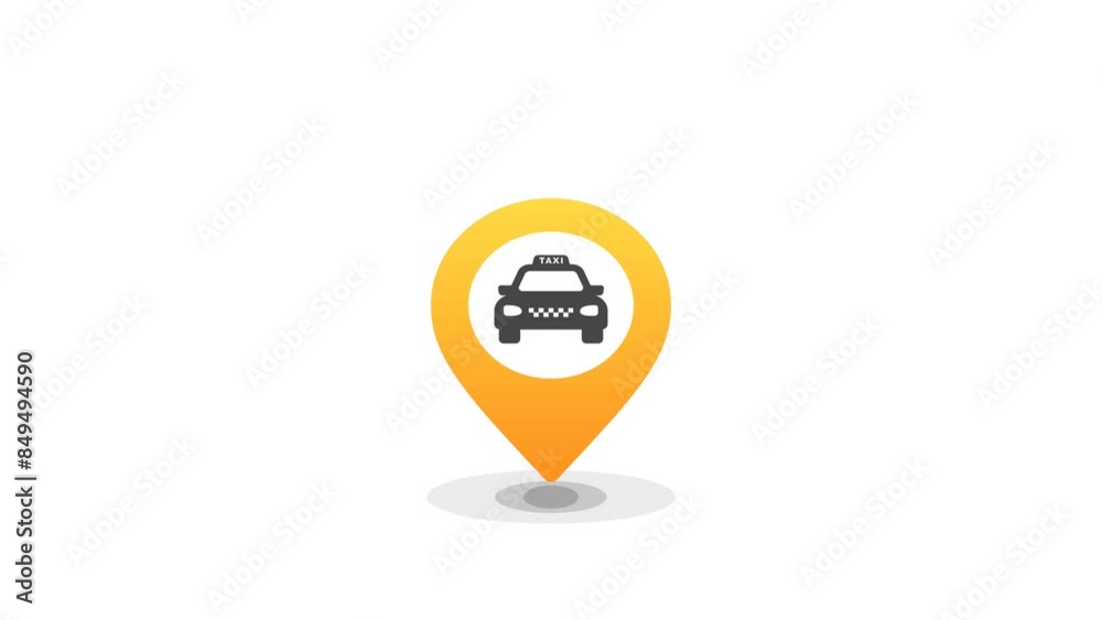 Taxi Location pin icon Animation. looping animation, Alpha channel ...