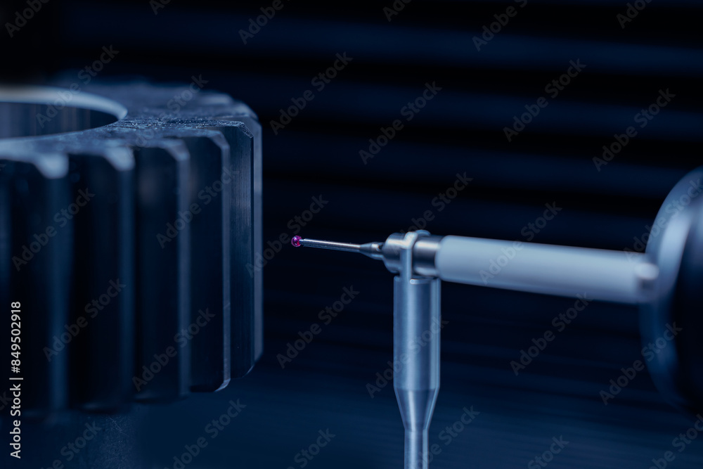 Robot arm with coordinate Measuring machine probe CMM. Sensor quality ...