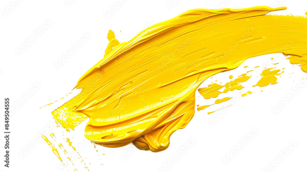 Bright Yellow Paint Smear with Detailed Brush Strokes and Creamy ...