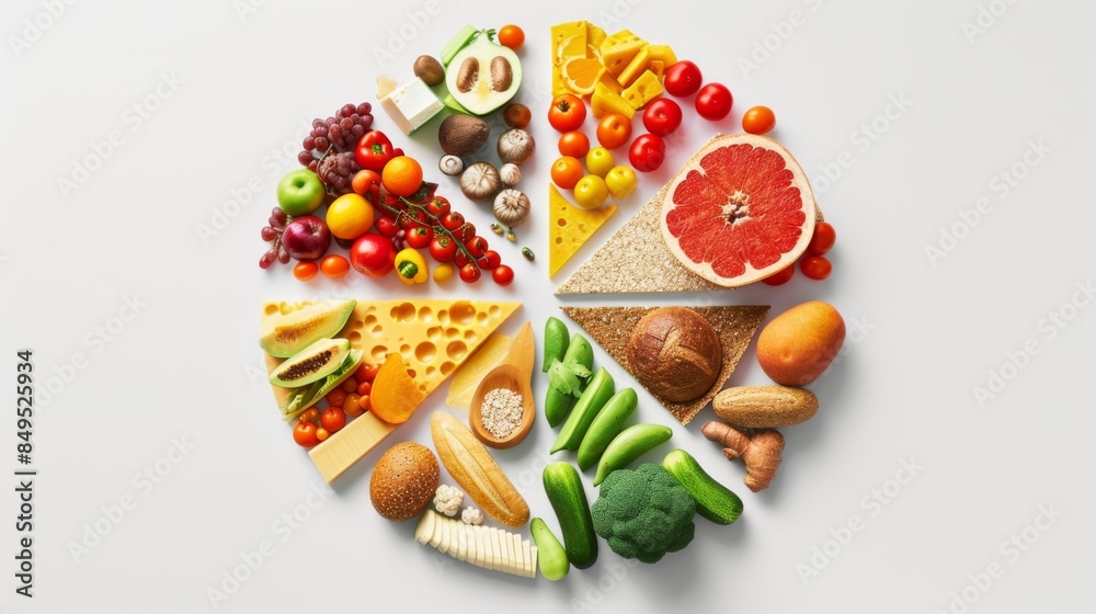 ภาพประกอบสต็อก Transforming the Traditional Food Pyramid into a Pie ...