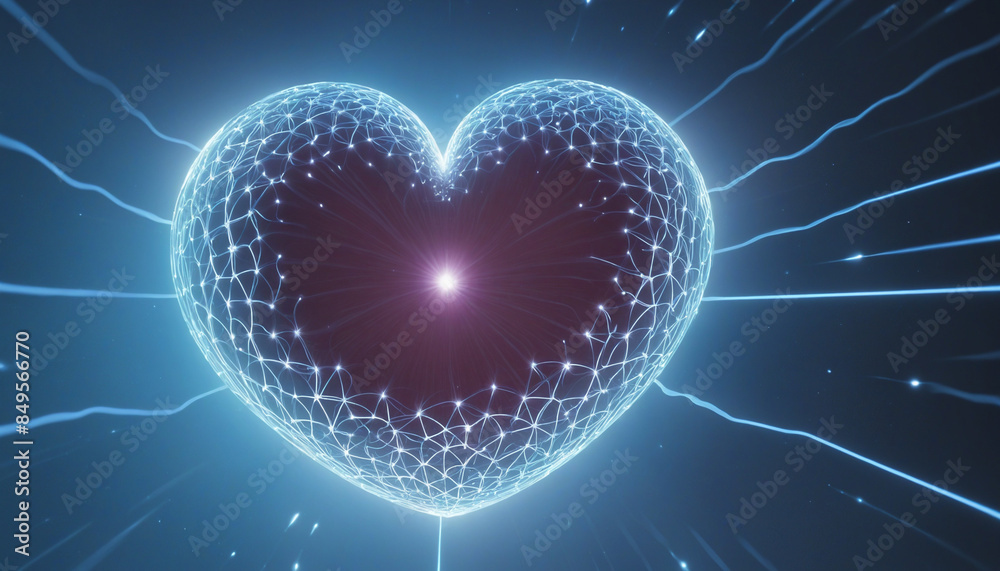 Medical anatomy: A glowing network of light on a blue background ...