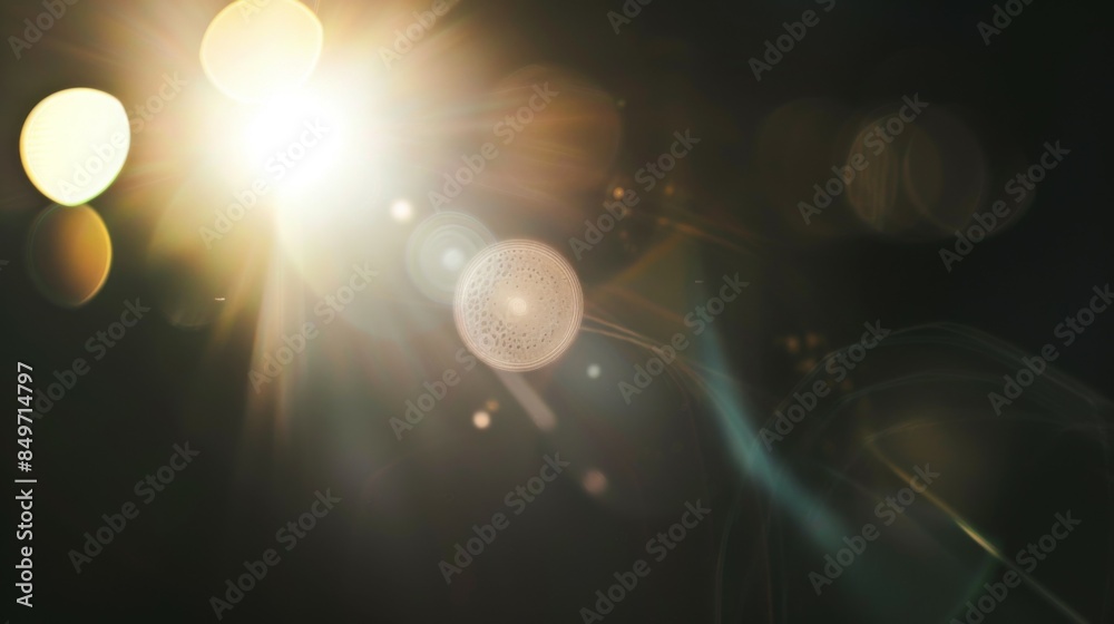 A bright sunbeam shines through a window, casting a warm glow on the ...