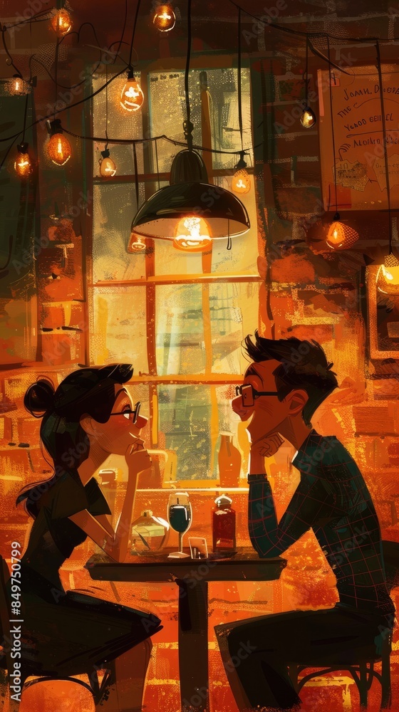 Shy Couple on a First Date: Tender Moments and Sweet Awkwardness in a ...