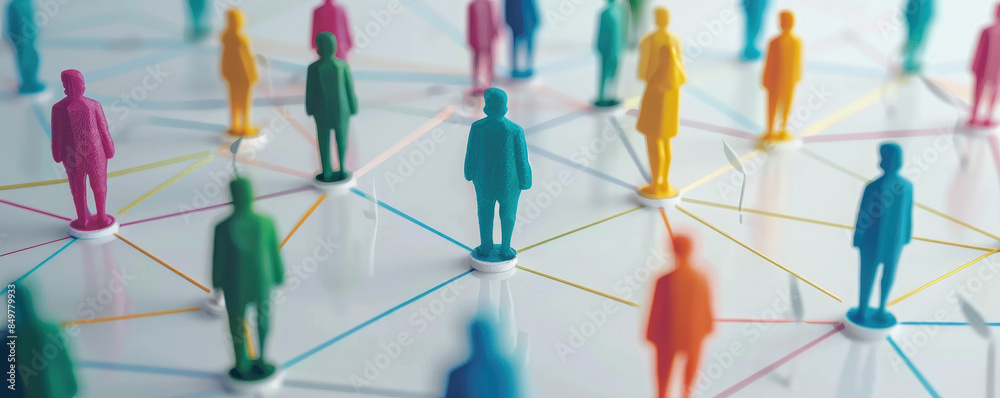 Large group of simple people shapes connected by lines Stock ...