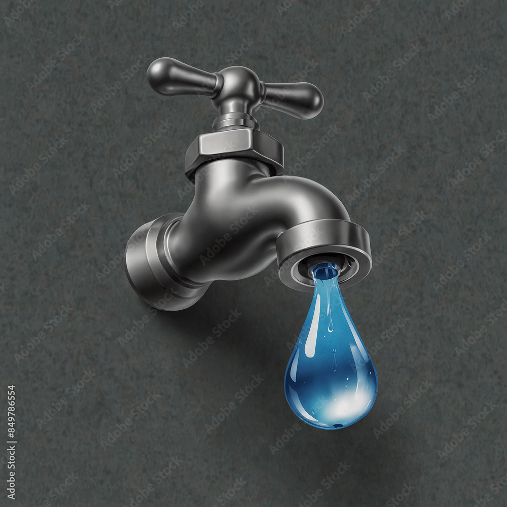 Wasted water from the tap. Stock Illustration | Adobe Stock