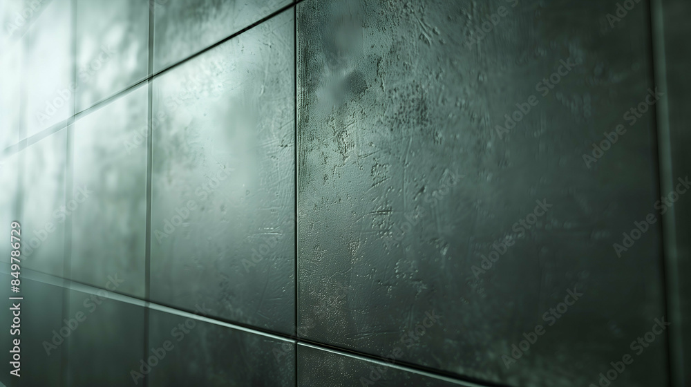 Textured Green Tiled Wall with Subtle Reflections. A green tiled wall ...