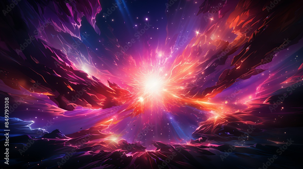 The birth of the first supernova, shown as a brilliant explosion of ...