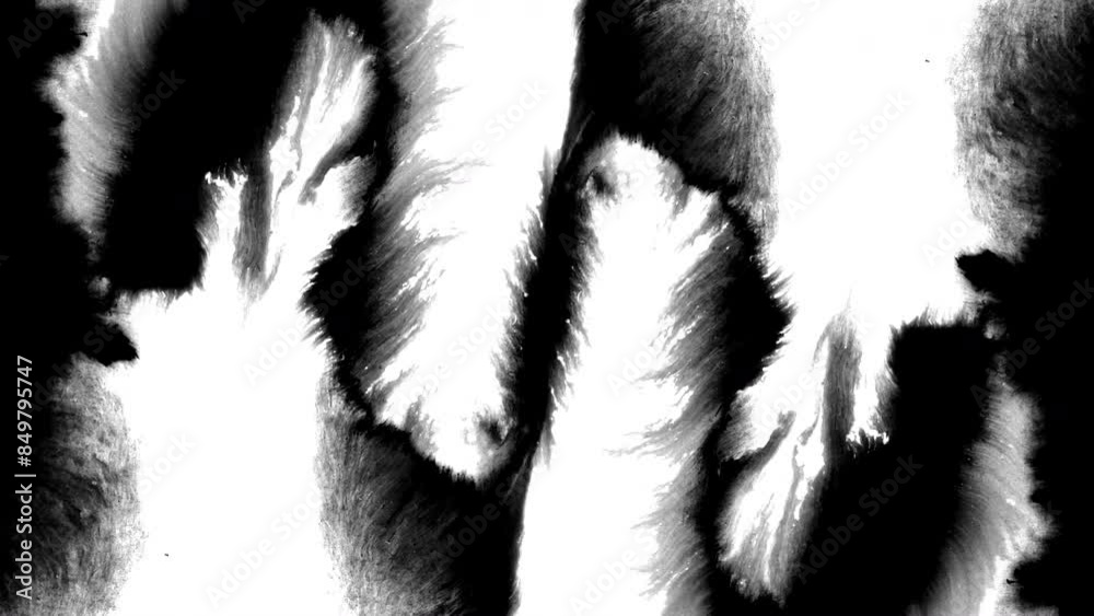 Black ink artistic flow splatter spots spills white paper beautiful ...