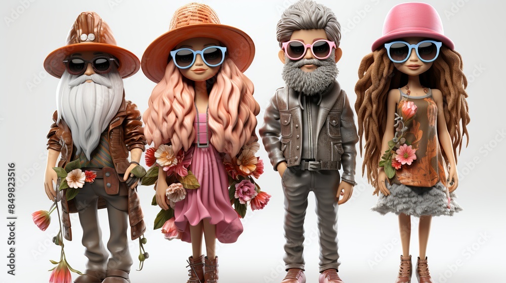 Gnome fashionistas hosting a glamorous fashion show, modeling the ...
