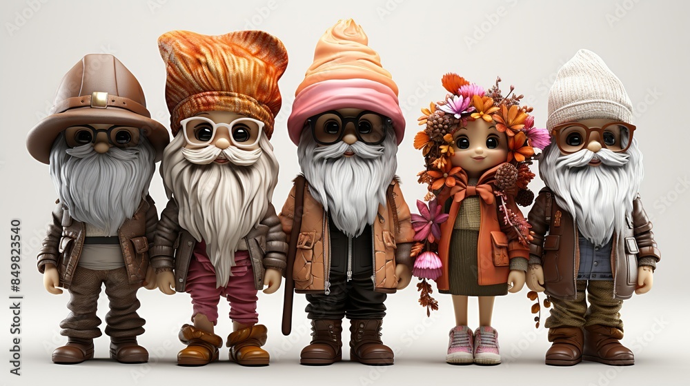 Gnome fashionistas hosting a glamorous fashion show, modeling the ...
