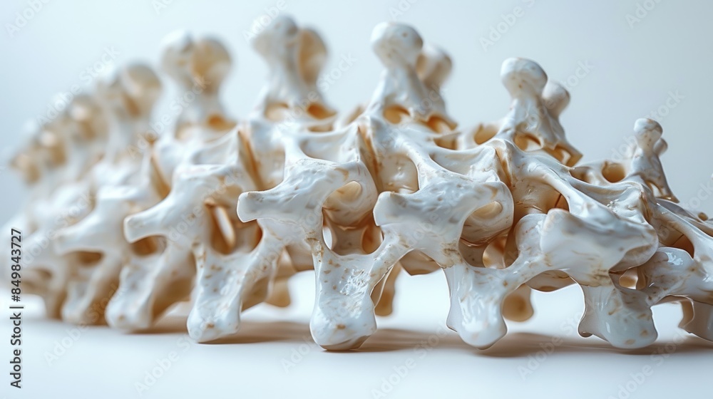 Close-up view of a human vertebrae spine model showcasing detailed ...