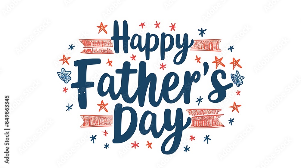 **Simple "Happy Father's Day" text with a clean modern font isolated on ...