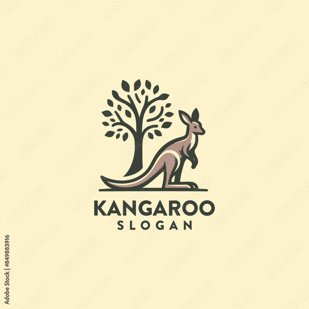 Kangaroo logo design vector art Stock Vector | Adobe Stock