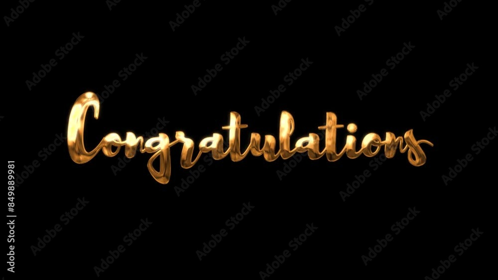 Congratulations animation handwritten in golden letter. a good way to ...