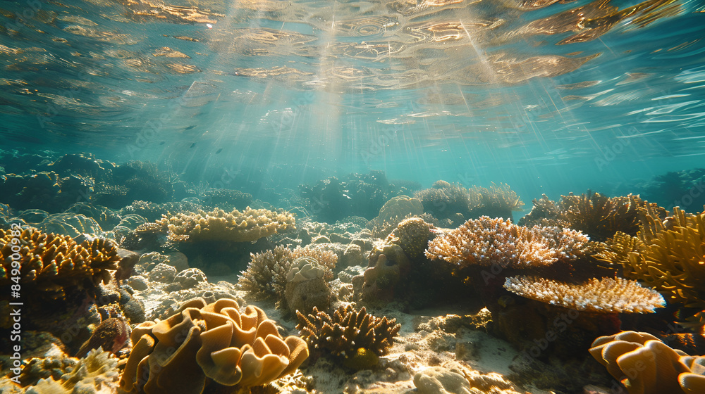 Underwater coral reef with ample copy space, showcasing the vibrant ...