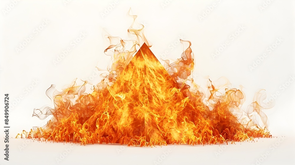 Dramatic Fiery Pyramid - Towering Flames Erupt from Geometric Structure ...
