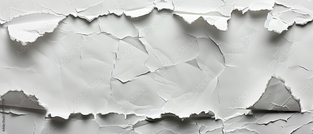 Ripped white paper background with copy space for text, isolated on a ...