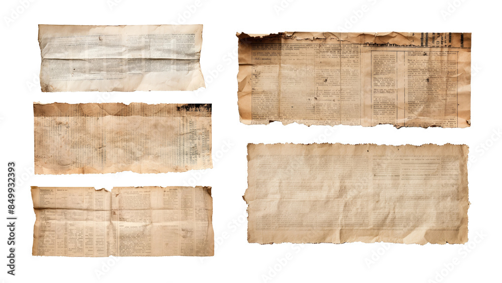 Ripped newspaper png cut out element set Stock Illustration | Adobe Stock